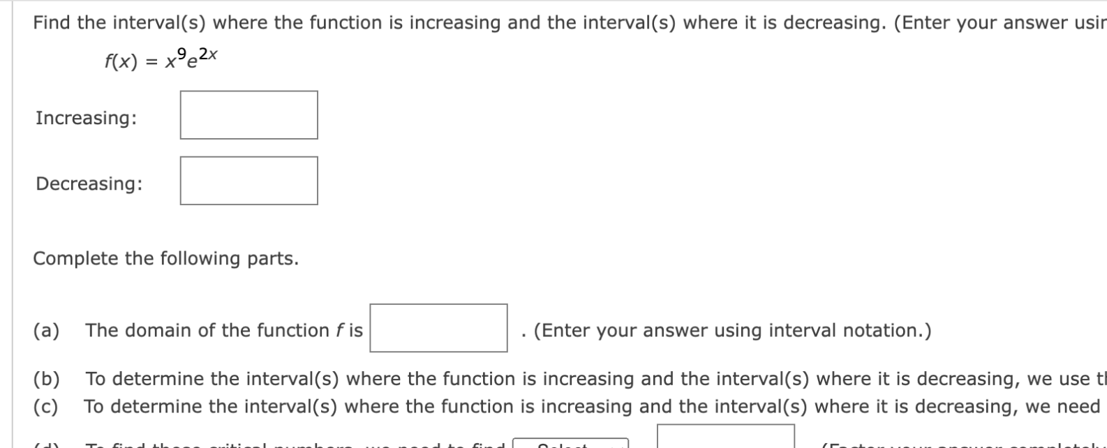 Solved Find the interval(s) where the function is increasing | Chegg.com