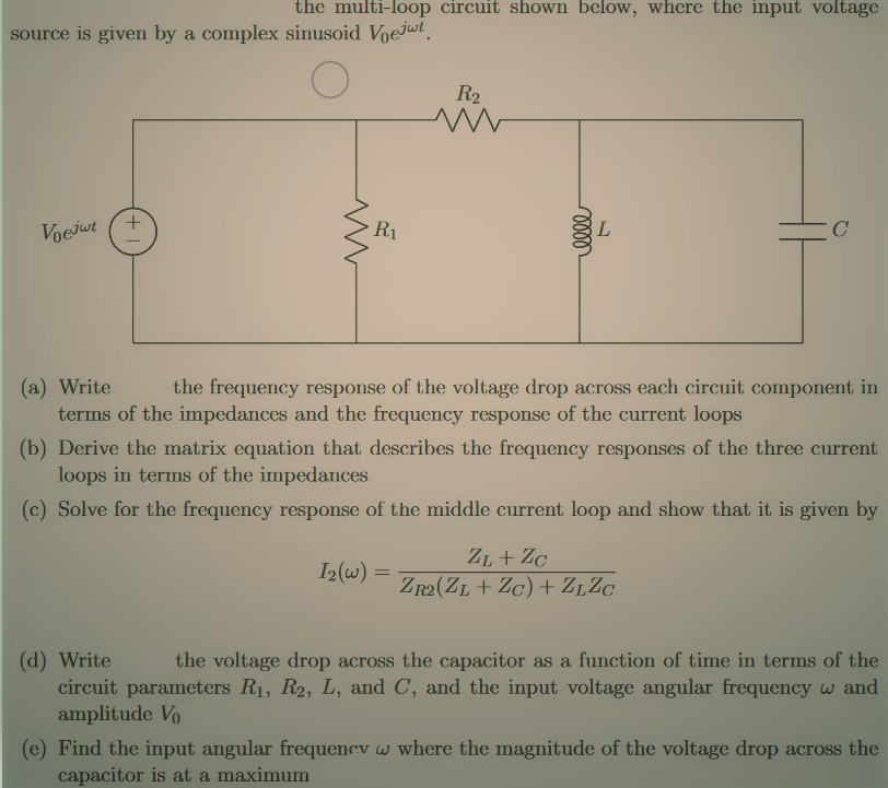 the multi-loop circuit shown below, where the input | Chegg.com