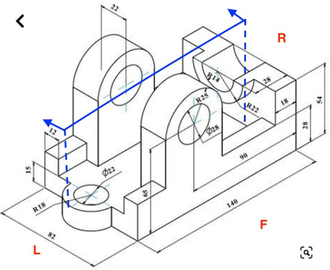 Solved draw this figure's front, plan and side view. also | Chegg.com