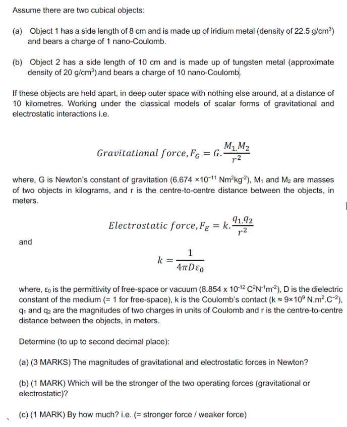 Solved Assume there are two cubical objects: (a) Object 1 | Chegg.com