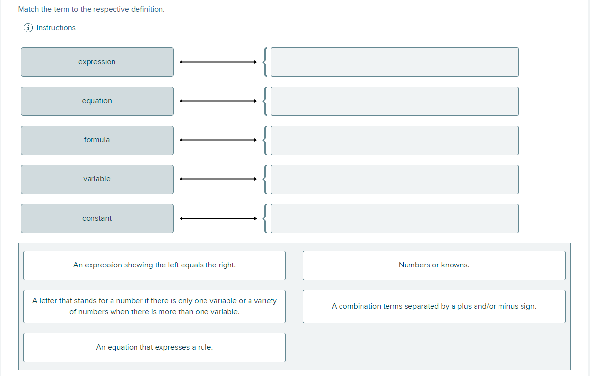 Solved Match the term to the respective definition. i | Chegg.com