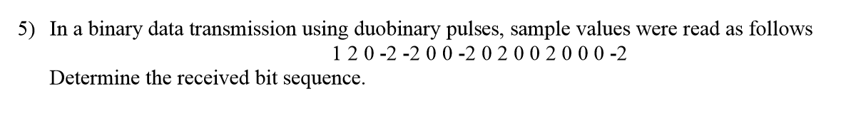 5 In A Binary Data Transmission Using Duobinary 0055