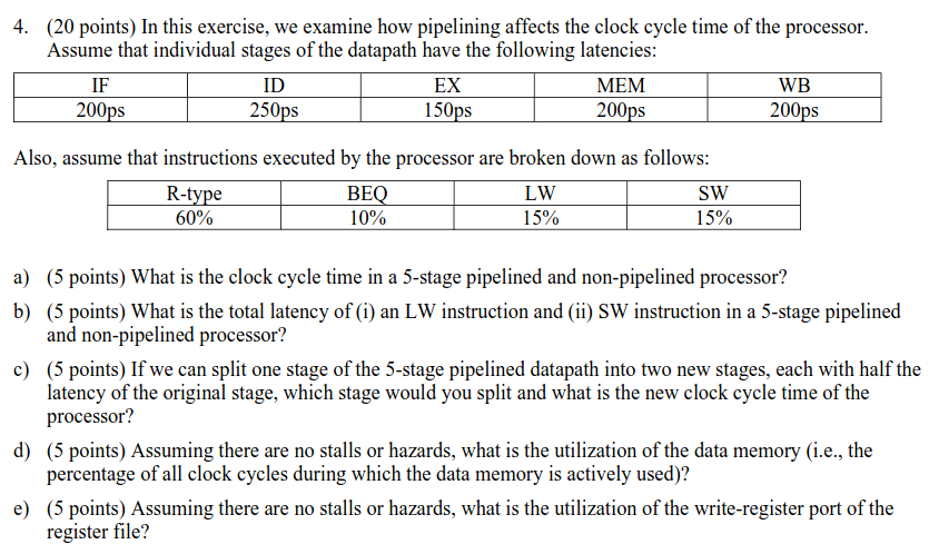 Solved 4. (20 points) In this exercise, we examine how | Chegg.com