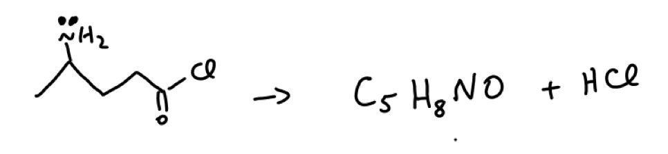 Solved λ~¨H2−O→C5H8NO+HCl | Chegg.com