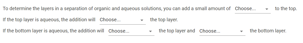 Solved To determine the layers in a separation of organic | Chegg.com