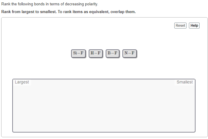 Solved Rank the following bonds in terms of decreasing | Chegg.com