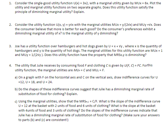Solved 1. Consider the single-good utility function U(x) = | Chegg.com