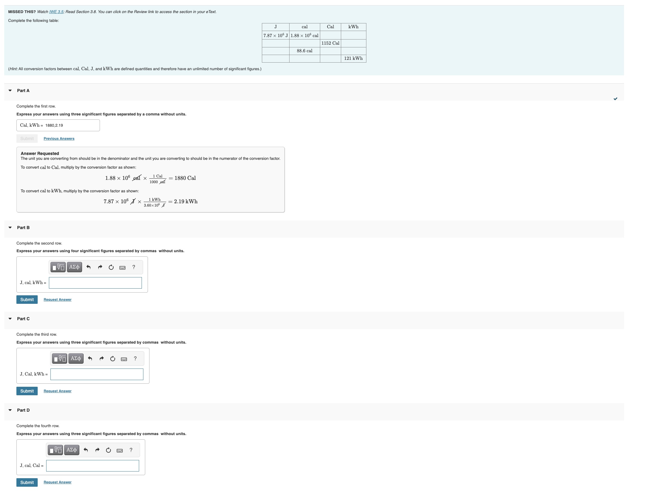 Solved Answer part B, C & DExpress your answers using four | Chegg.com