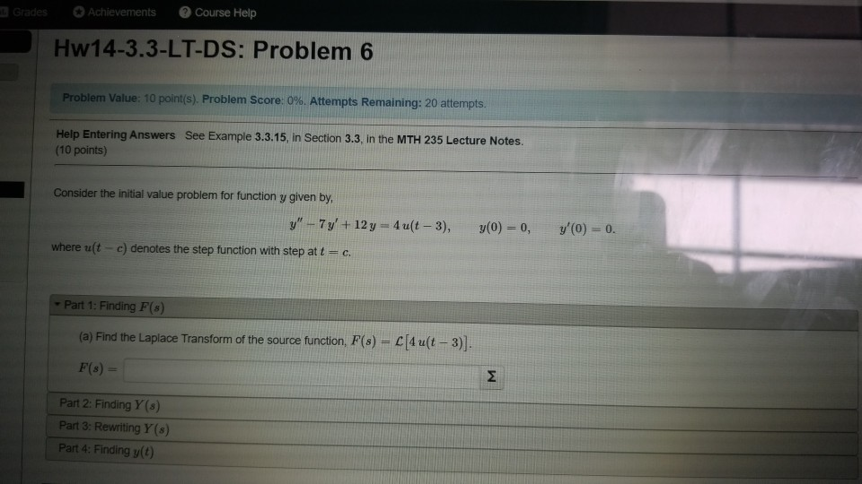 Solved Grades Achievements Course Help Hw14-3.3-LT-DS: | Chegg.com