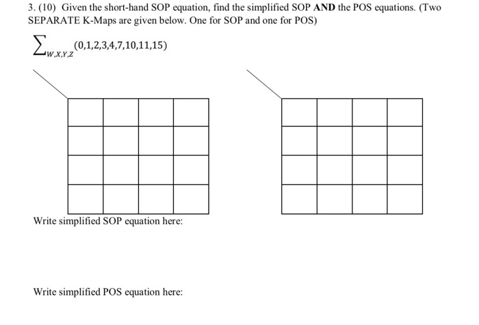Solved 3. (10) Given the short-hand SOP equation, find the | Chegg.com
