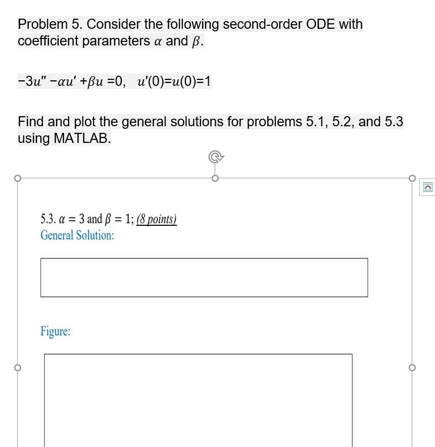 Solved Problem 5. Consider the following second-order ODE | Chegg.com