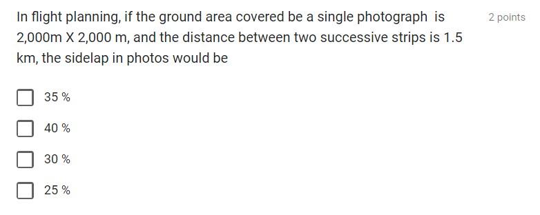 Solved If the overlap between successive photographs is 80%, | Chegg.com
