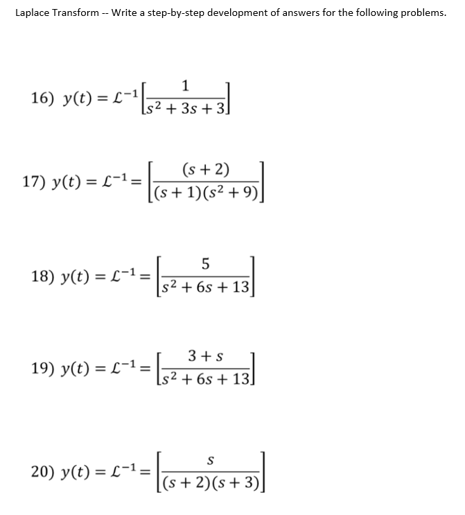Solved Laplace Transform -- Write a step-by-step development | Chegg.com