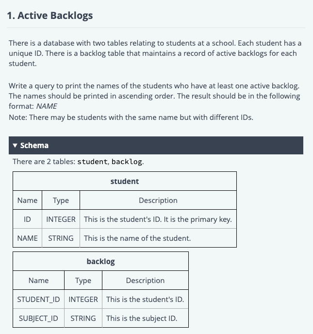 Solved 1 Active Backlogs There Is A Database With Two T
