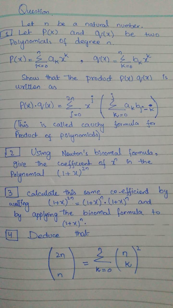 Solved Let n be a natural number( i want solution for all | Chegg.com