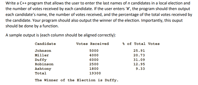 Solved Write a C++ program that allows the user to enter the | Chegg.com