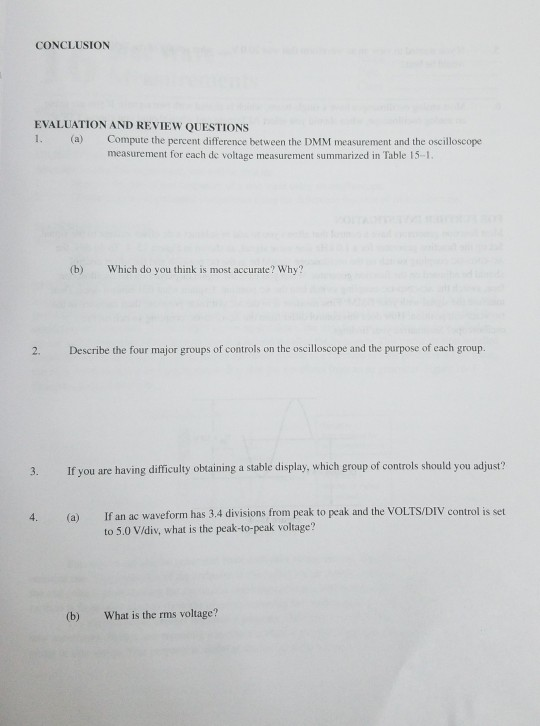 CONCLUSION EVALUATION AND REVIEW QUESTIONS 1. (a) | Chegg.com