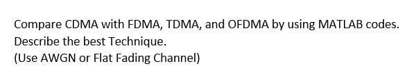Solved Compare CDMA with FDMA, TDMA, and OFDMA by using | Chegg.com