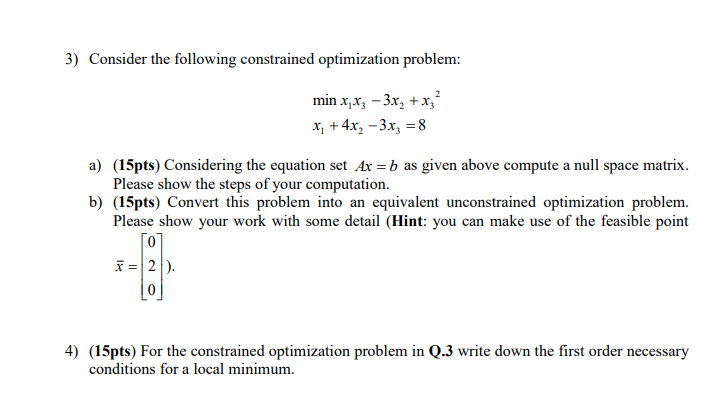 3) Consider the following constrained | Chegg.com