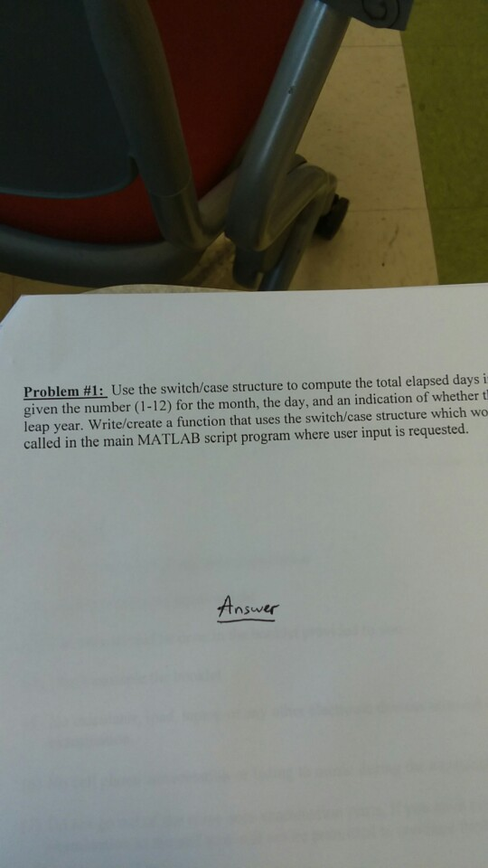 Solved Problem 1 Use The Switch Case Structure To Compute