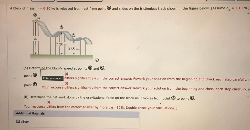 Solved A block of mass m = 6.10 kg is released from rest | Chegg.com