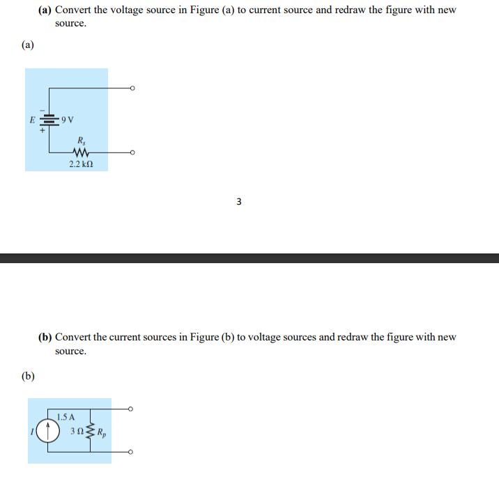 Solved (a) ﻿Convert the voltage source in Figure (a) ﻿to | Chegg.com
