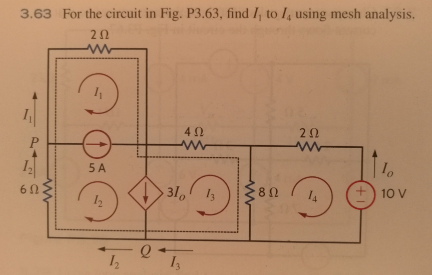 Solved 3.63 For the circuit in Fig. P3.63, find I to I, | Chegg.com
