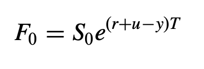 Solved F0=S0e(r+u−y)T | Chegg.com