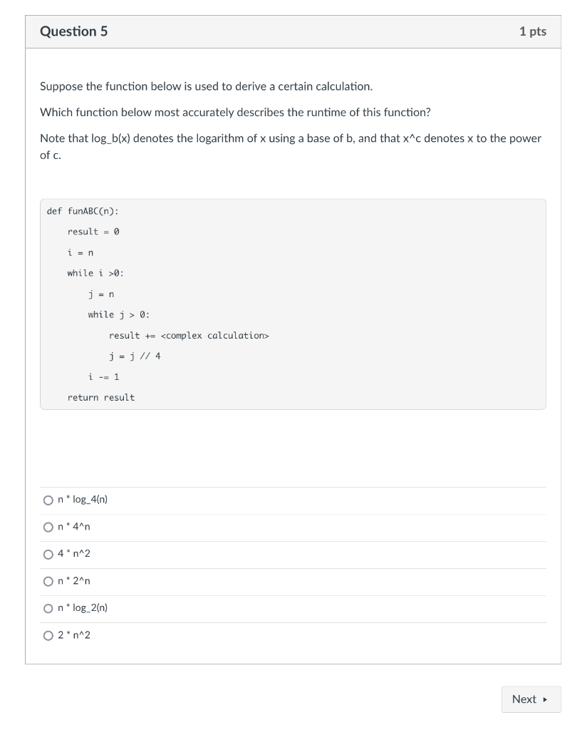 Solved Question 5 1 pts Suppose the function below is used | Chegg.com