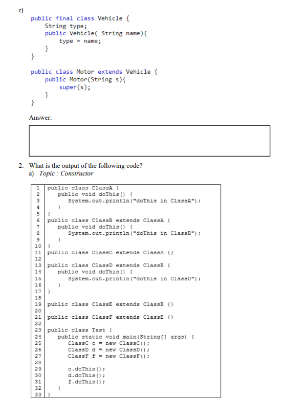 Solved 1. Given the following code. What is wrong with the | Chegg.com