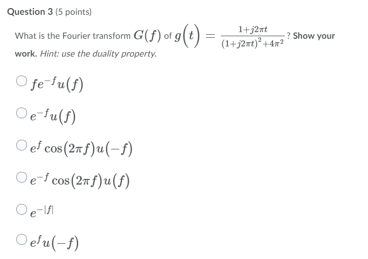 Solved Question 3 (5 points) = w work. Hint: use the duality | Chegg.com