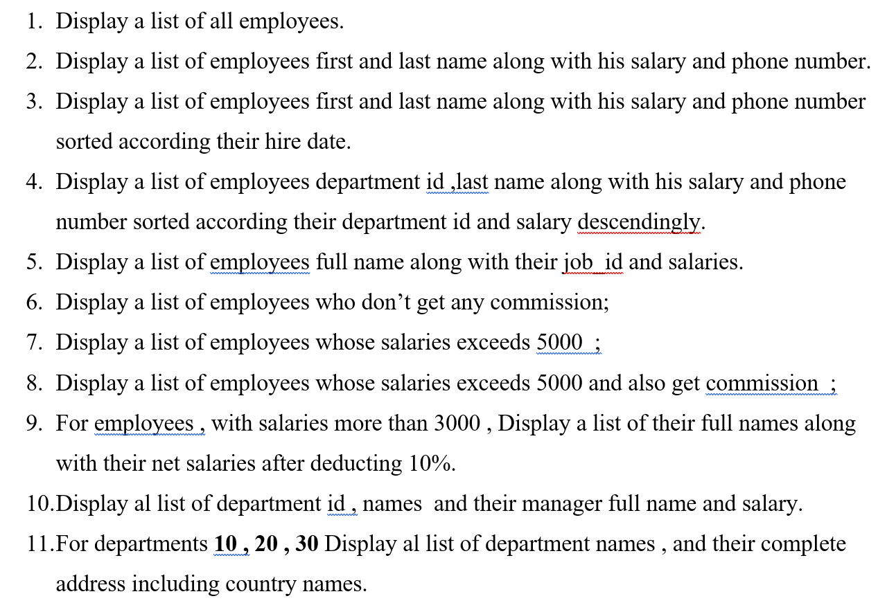Solved basic oracle sql Consider the HR schema and answer | Chegg.com