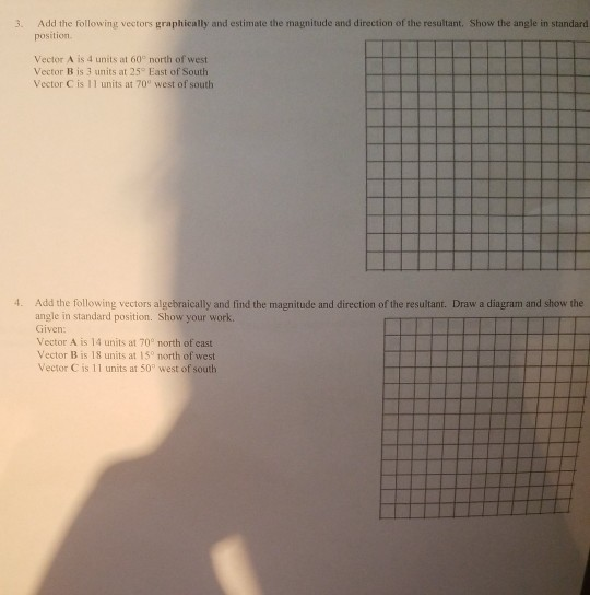 Solved Add the following vectors graphically and estimate | Chegg.com