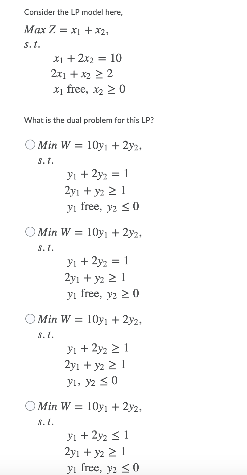 Solved Consider the LP model here, Max Z = x1 + x2, s.t. = | Chegg.com