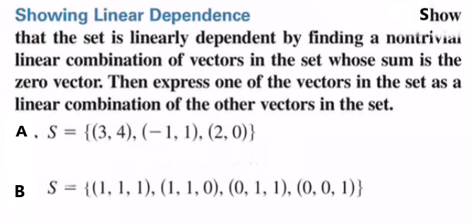 Solved Showing Linear Dependence Show that the set is | Chegg.com