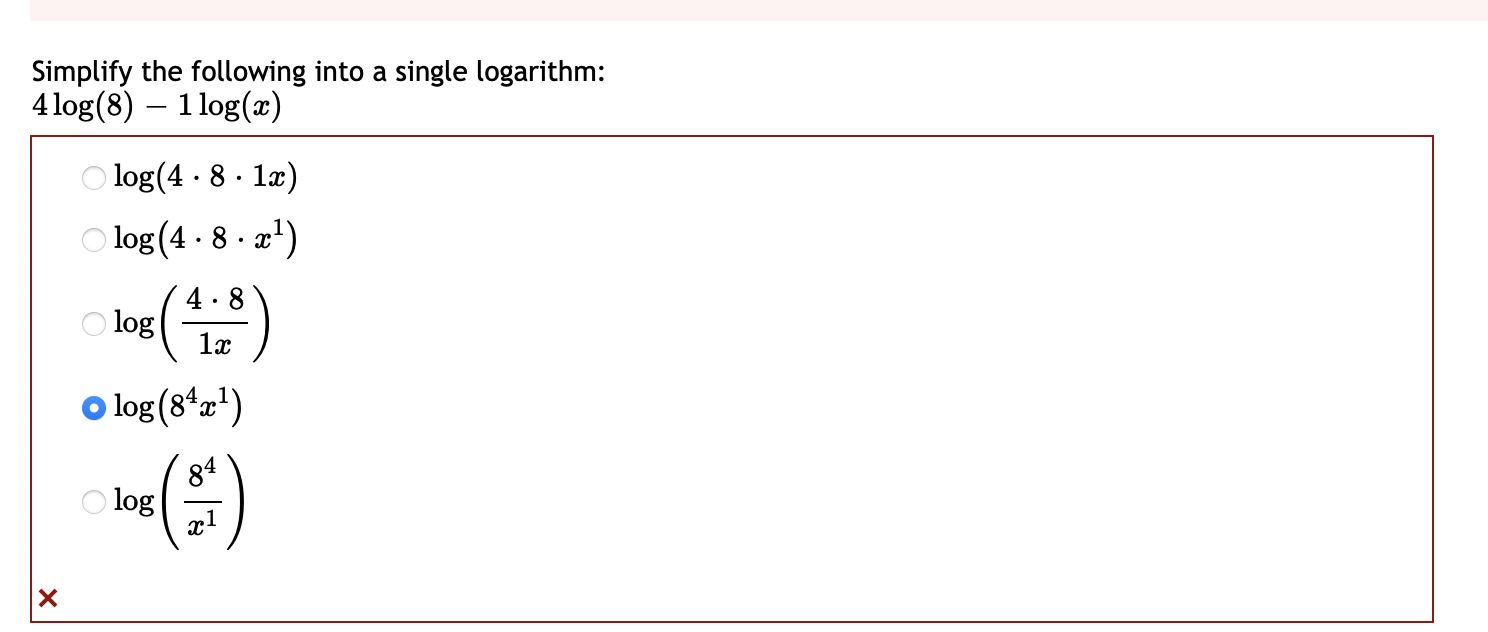 Solved Simplify the following into a single logarithm: 4 | Chegg.com