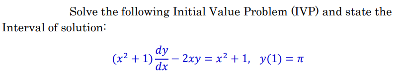 Solved Dif. Eq. Math Question - Could you should steps so I | Chegg.com