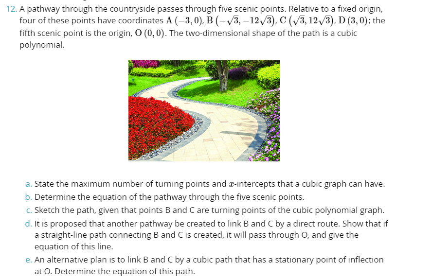 Solved 2. A pathway through the countryside passes through | Chegg.com
