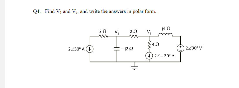 Solved Q3. Find I1, V1, and V2, and write the answers in | Chegg.com