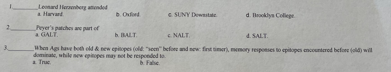 Solved 3. When Ags have both old \& new epitopes (old: | Chegg.com