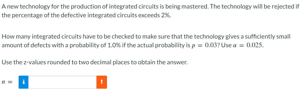 Solved A new technology for the production of integrated | Chegg.com