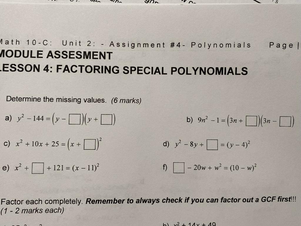 Solved Polynomial Algebra Tile Model Decomposition Method | Chegg.com