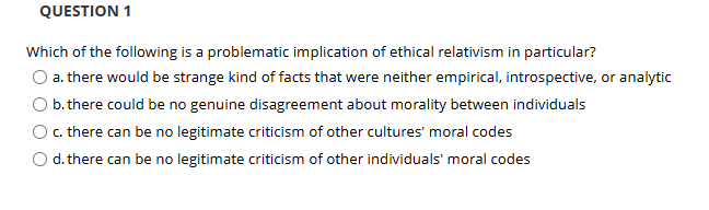 Solved QUESTION 1Which of the following is a problematic | Chegg.com