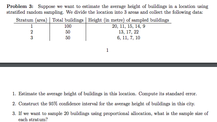 Solved Problem 3: Suppose we want to estimate the average | Chegg.com