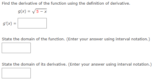 Solved Find the derivative of the function using the | Chegg.com