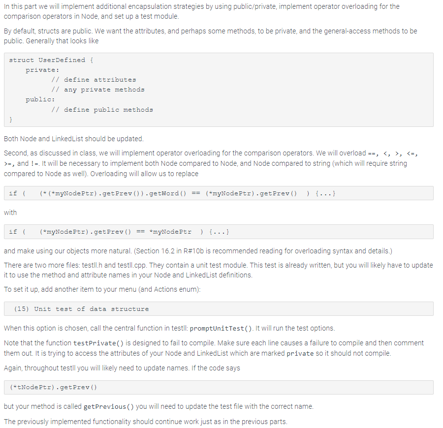 Solved "Bi-Directional Linked List" is the first of several | Chegg.com