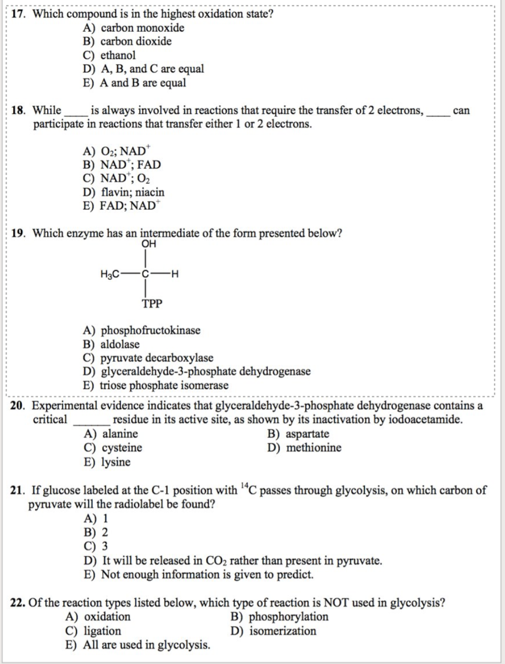 Solved 17. Which compound is in the highest oxidation state? | Chegg.com
