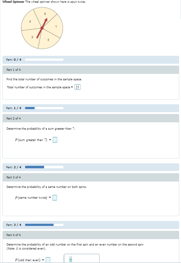 Solved Wheel Spinner The wheel spinner shown here is spun | Chegg.com