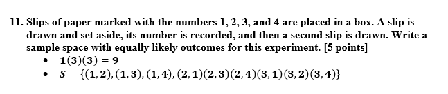 Solved ії. Slips of paper marked with the numbers 1, 2, 3, | Chegg.com
