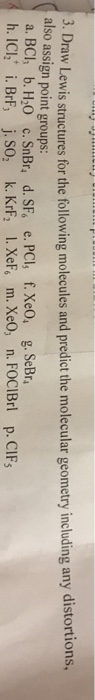 Solved 3, Draw Lewis structures for the following molecules | Chegg.com